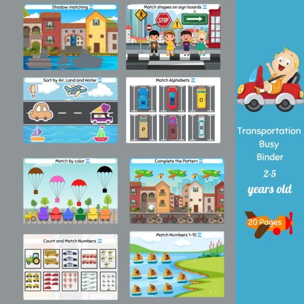 Transportation busy book — Digital Learning packs